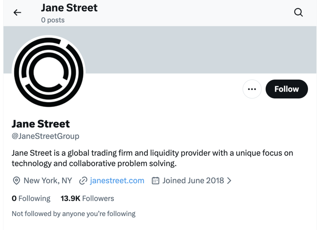 Isu Manipulasi Harga Bitcoin Viral, Akun X Jane Street Mendadak Kosong